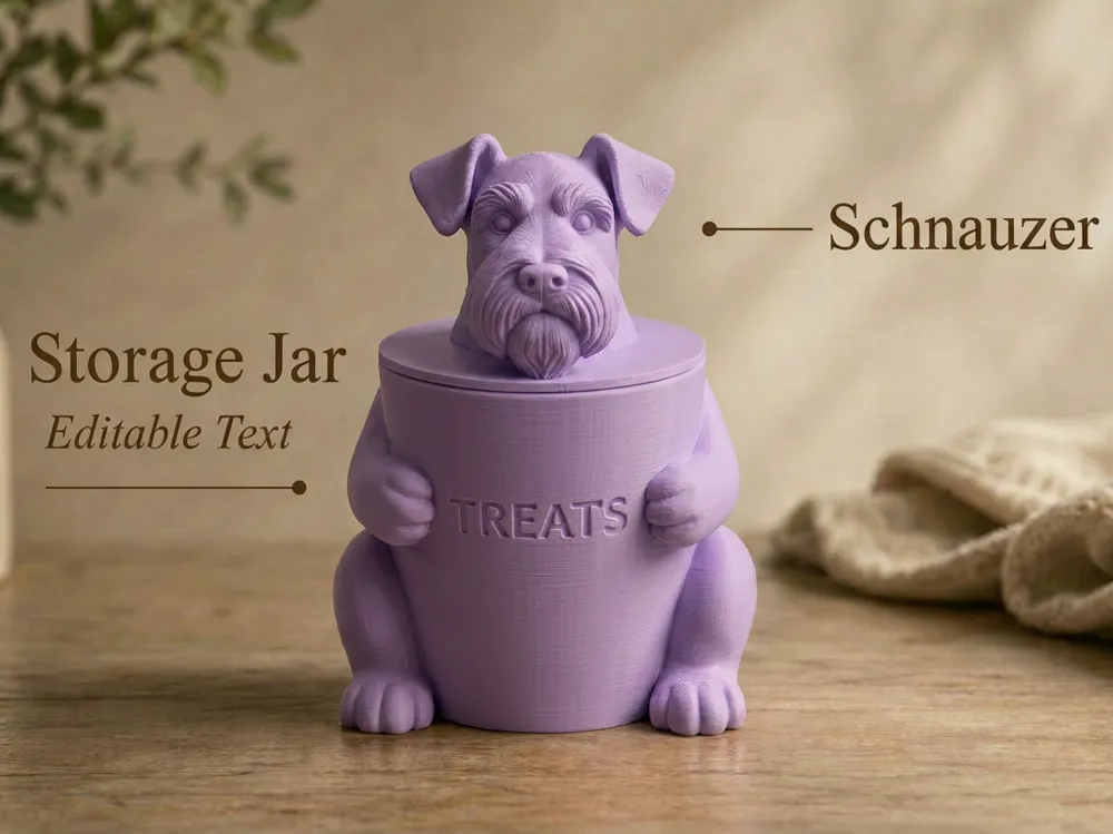 Schnauzer Dog Storage Jar - Free 3D Print Model - MakerWorld