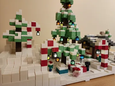 Minecraft-inspired Christmas House by chiz_m - MakerWorld