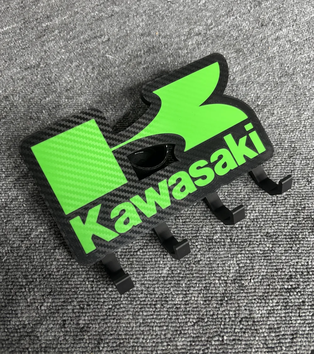 Kawasaki key hanger hoock motorcycle - Free 3D Print Model - MakerWorld
