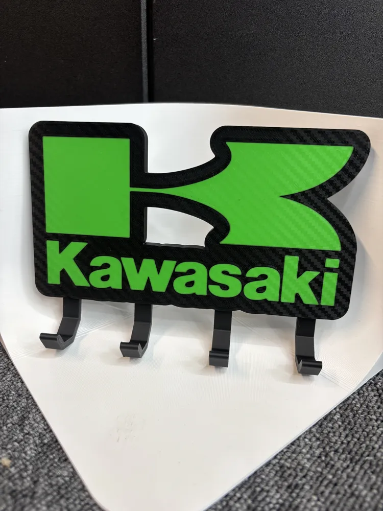 Kawasaki key hanger hoock motorcycle - Free 3D Print Model - MakerWorld