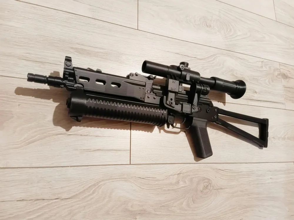 PP-19 Bizon 9mm SMG based on AKS-74U assault rifle - Free 3D Print ...