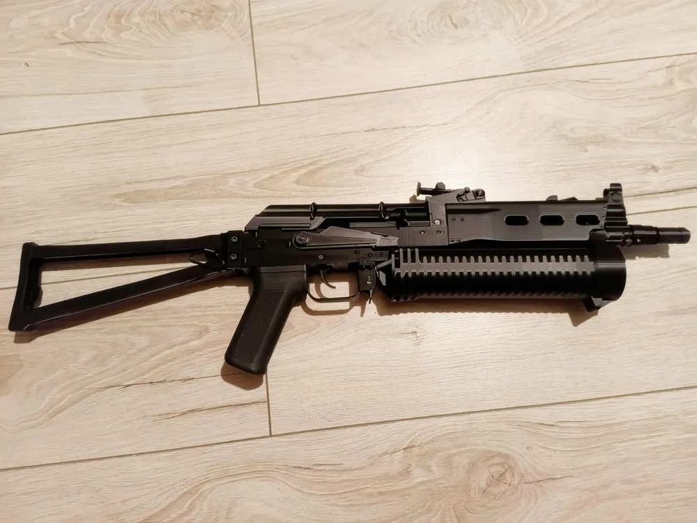 PP-19 Bizon 9mm SMG based on AKS-74U assault rifle - Free 3D Print ...