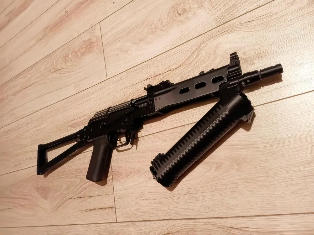 PP-19 Bizon 9mm SMG based on AKS-74U assault rifle - Free 3D Print ...