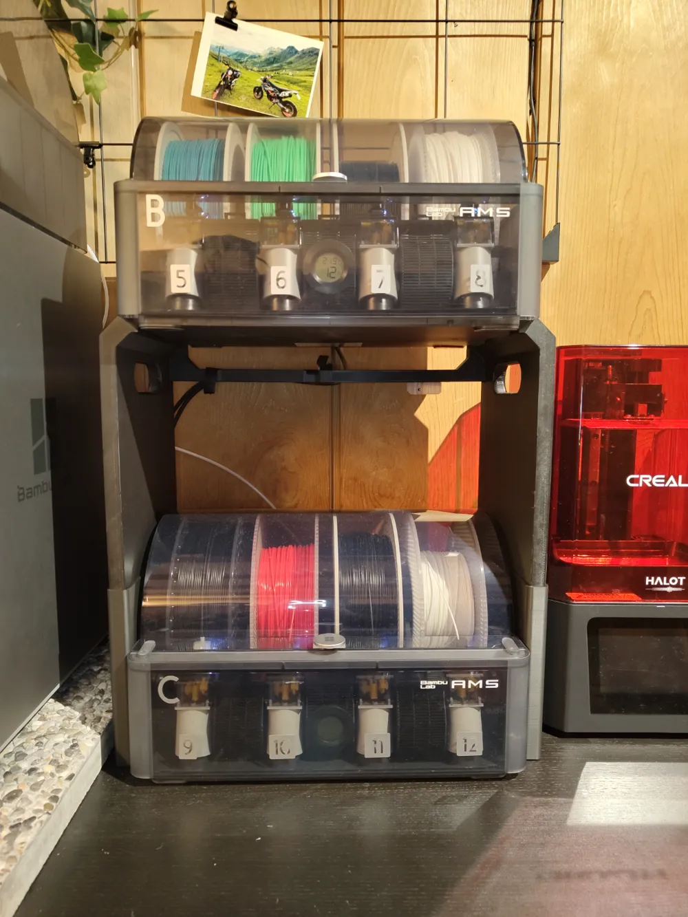 Bambu AMS Stacking Stand + Leg Extensions Riser by Exotech - MakerWorld