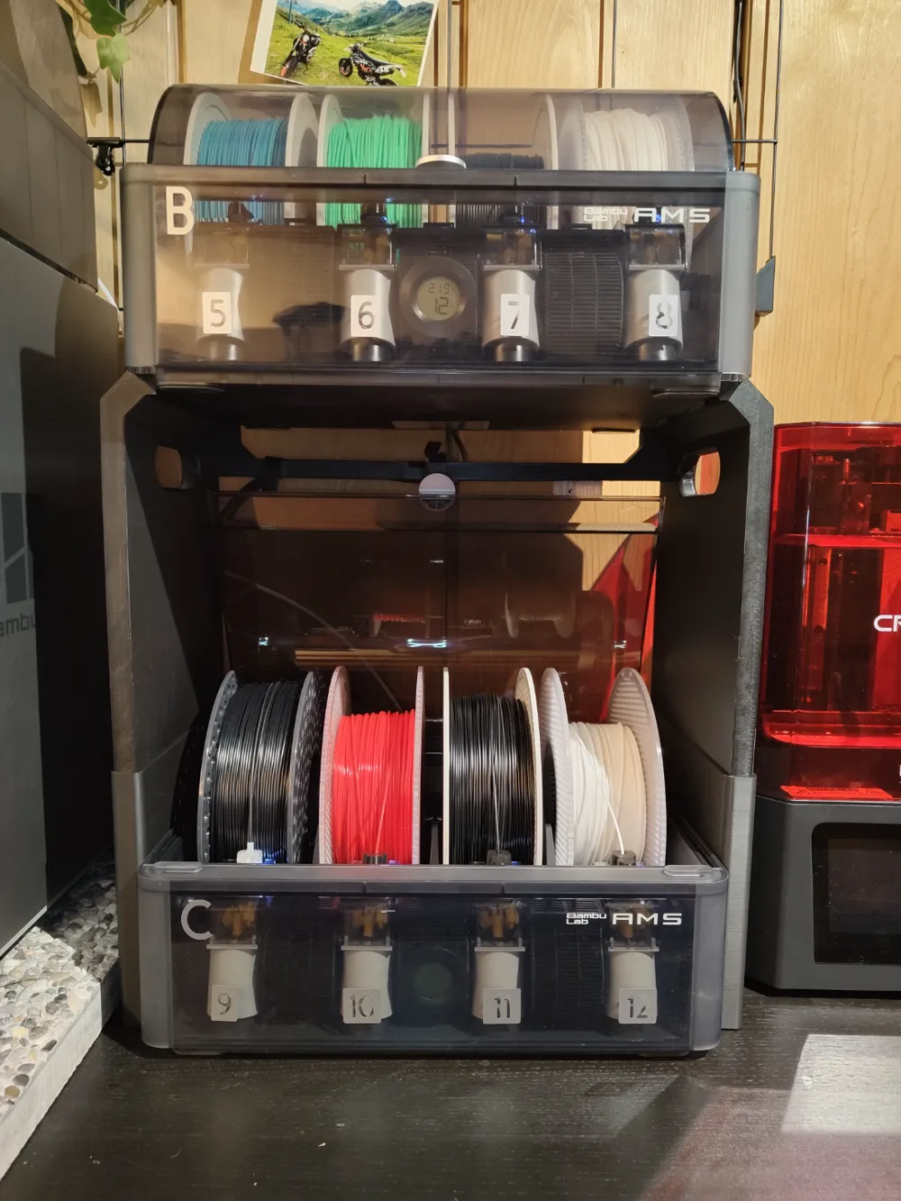 Bambu AMS Stacking Stand + Leg Extensions Riser by Exotech - MakerWorld