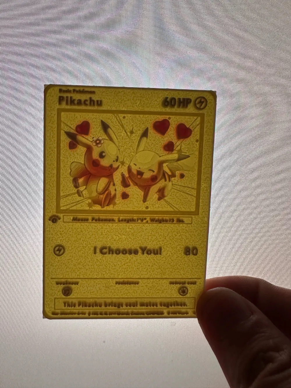 Pikachu Valentines Day 1 Pokemon Card Lithophane by thatguy08 - MakerWorld
