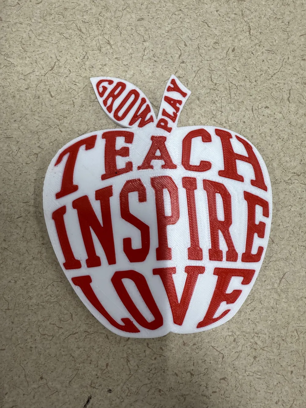 Teach Apple Sign, Magnet or Keychain -Teacher gift - Free 3D Print ...