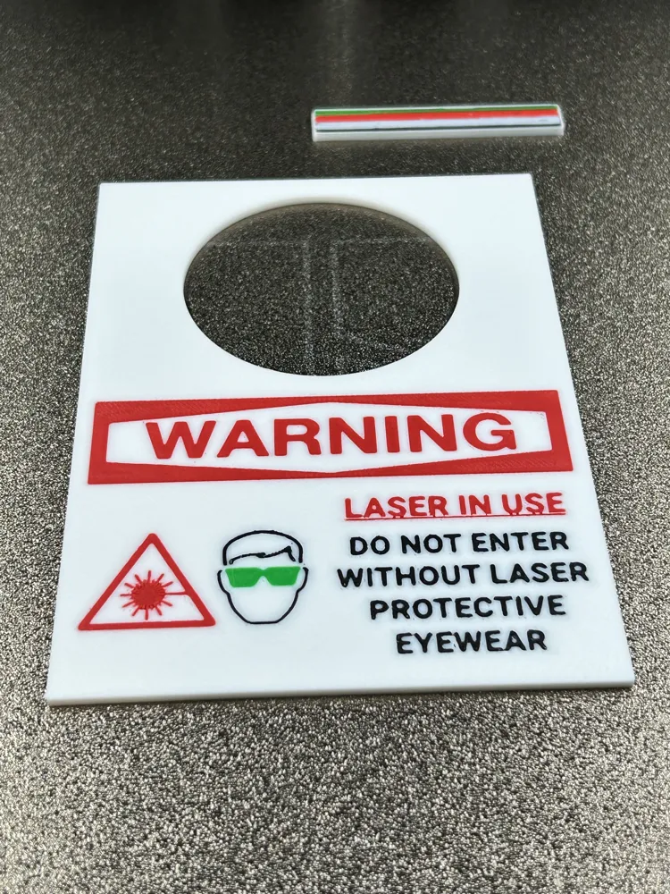 Laser Room Safety Door Tag - Free 3D Print Model - MakerWorld