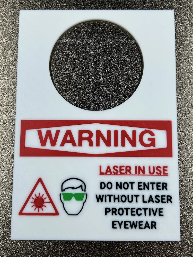 Laser Room Safety Door Tag - Free 3D Print Model - MakerWorld