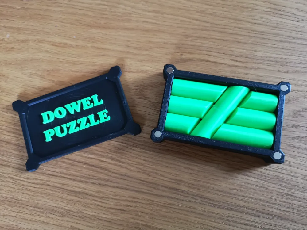 Dowel Puzzle with Lid Remixed by H.W. - MakerWorld