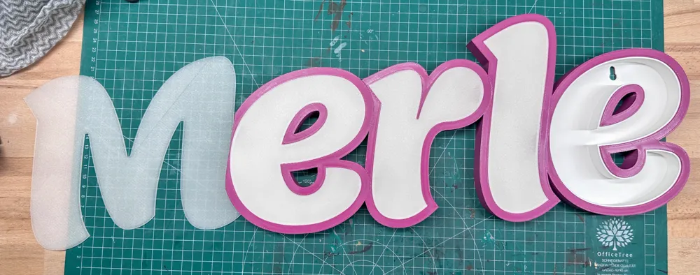 Namenlampe Namesign "Merle" by lars.melzer - MakerWorld