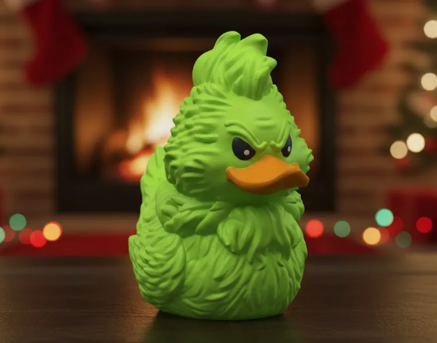 Grinch Rubber Duck Decoration - Free 3D Print Model - MakerWorld