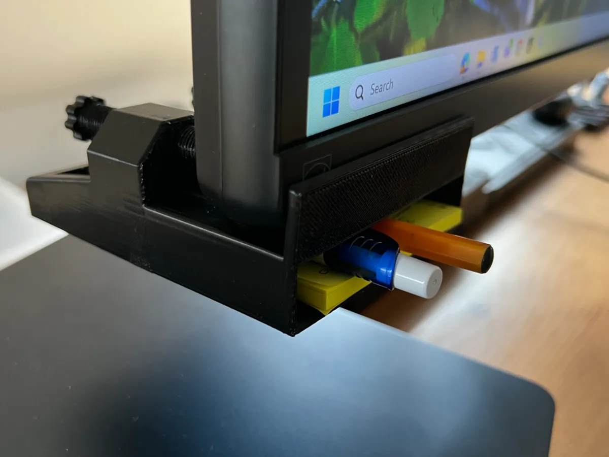 Under-monitor organizer (Pen&Sticky notes) by Extrudor MakerWorld ...