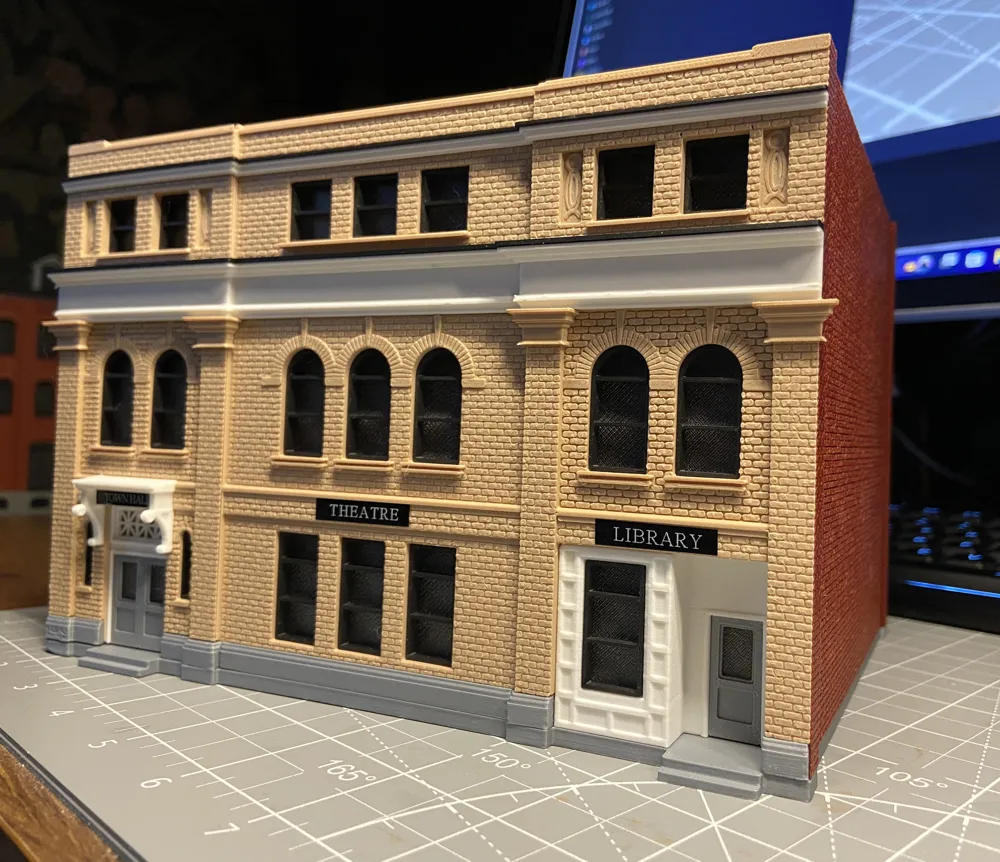 Town Hall Theatre 1909, HO Scale - Free 3D Print Model - MakerWorld