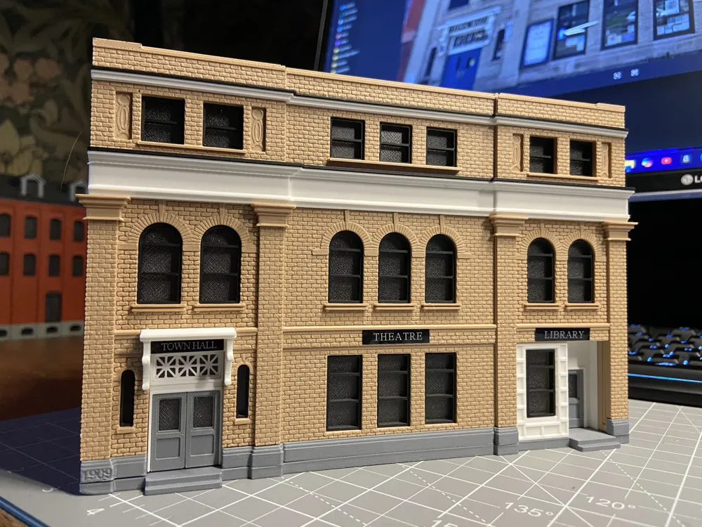 Town Hall Theatre 1909, HO Scale by bowser MakerWorld: Download Free 3D ...