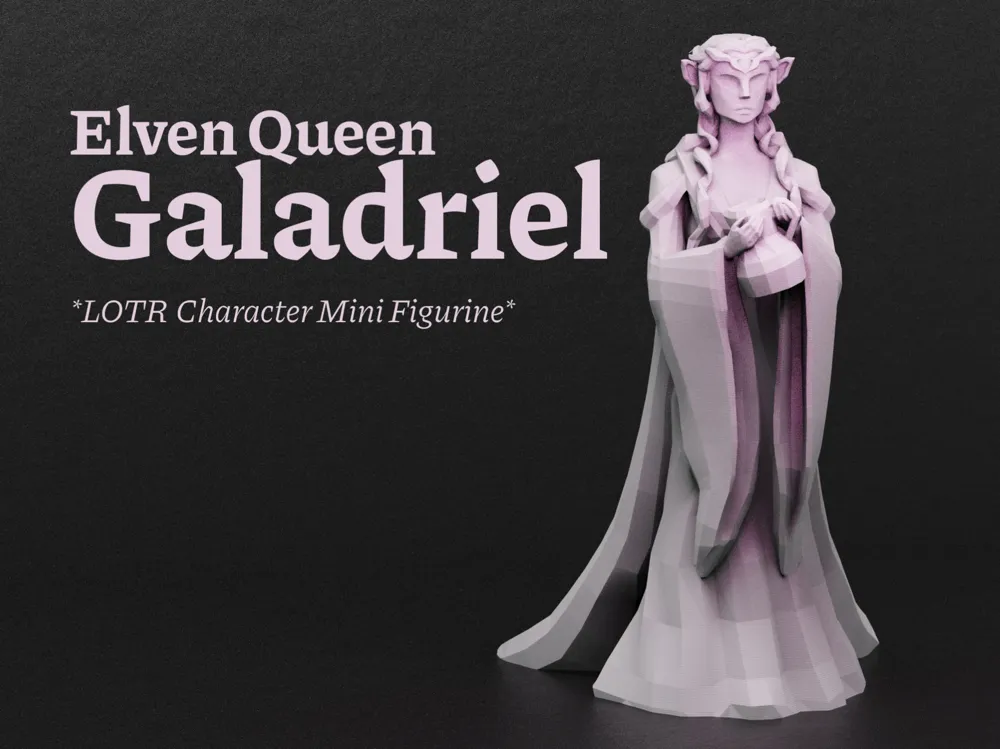 Elven Queen Galadriel of LOTR - Low Poly Figurine by Reydio Active ...