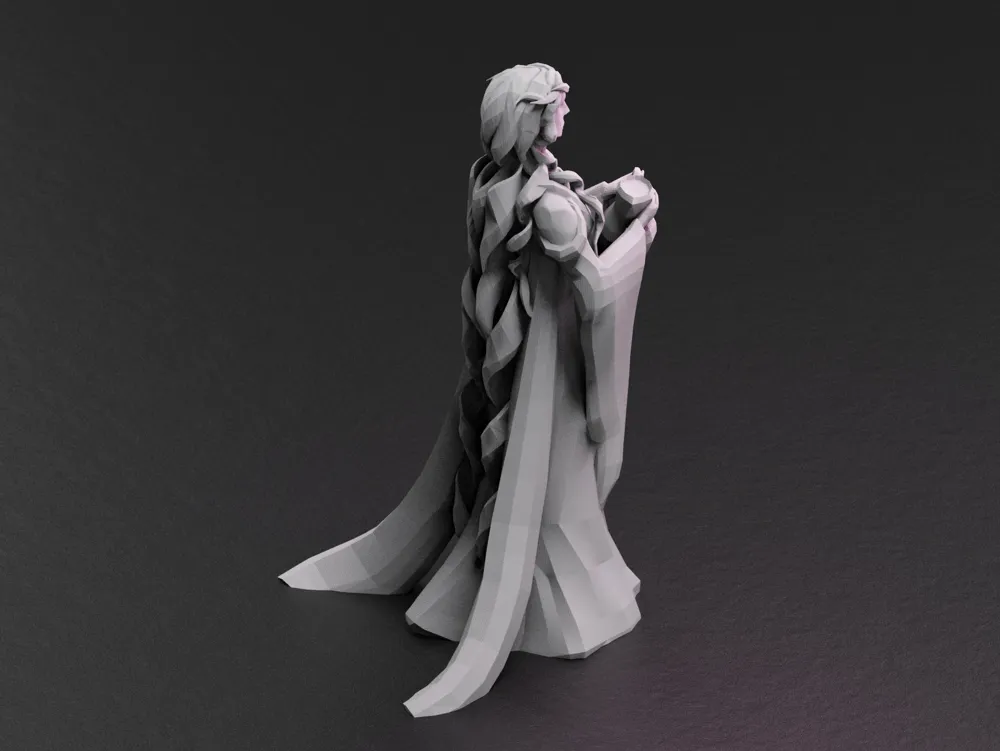 Elven Queen Galadriel of LOTR - Low Poly Figurine by Reydio Active ...