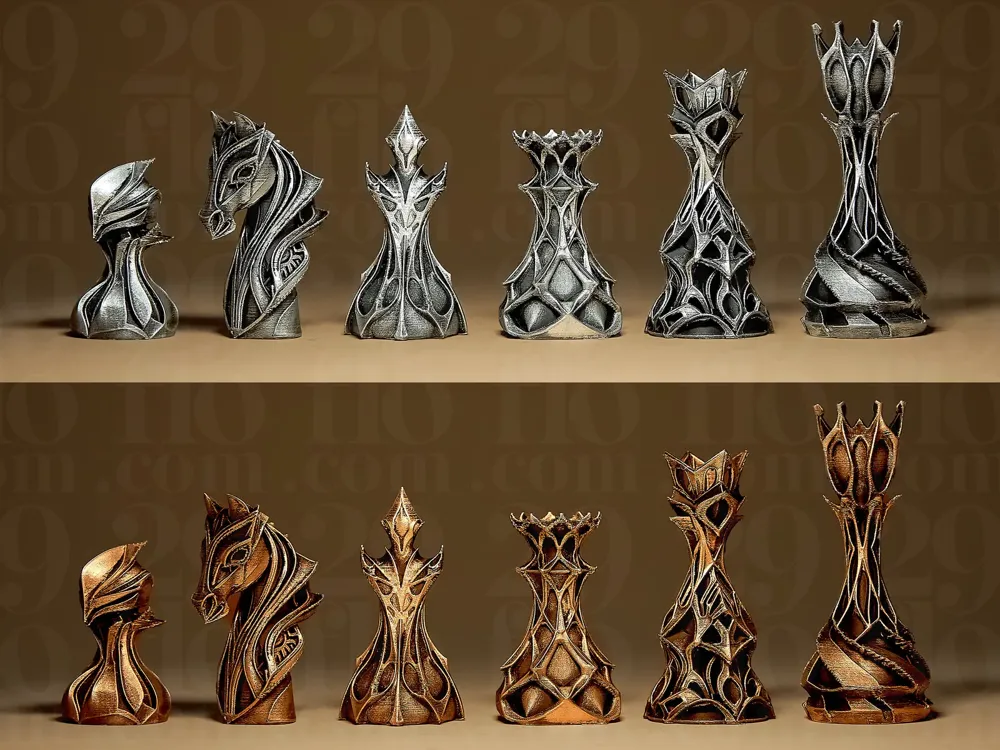 Stylized Chess Set by Ivano MakerWorld: Download Free 3D Models