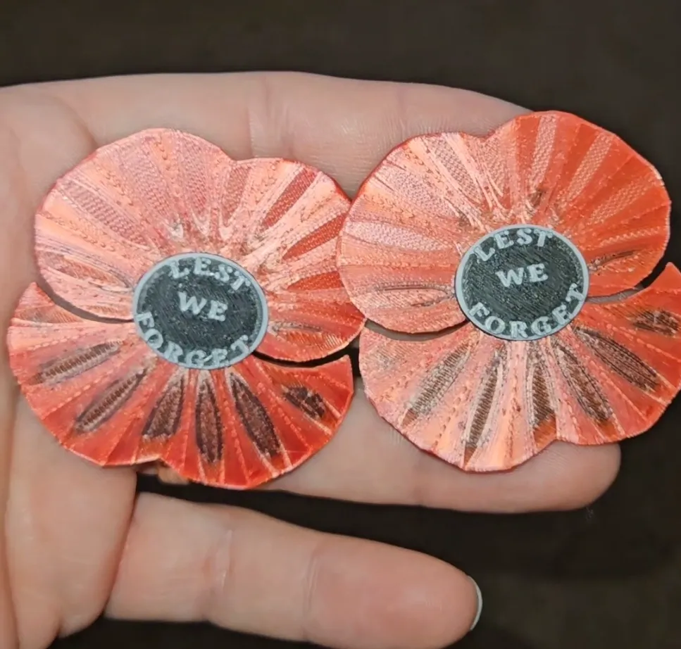 Remembrance Day Poppy 60% smaller by Printed By ST - MakerWorld