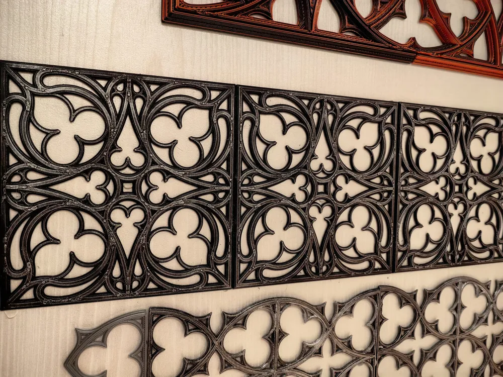 Gothic Tracery Wall Panels – Decorative Tile Set - Free 3D Print Model ...