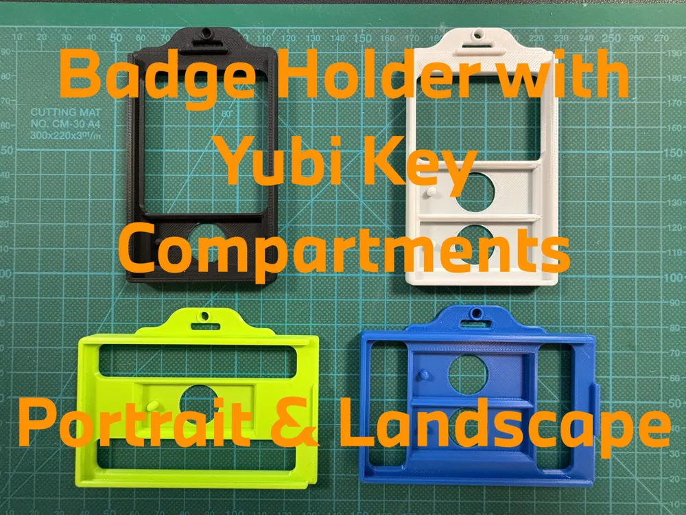 Badge holder with Yubikey (horizontal & vertical) by Fozi MakerWorld ...