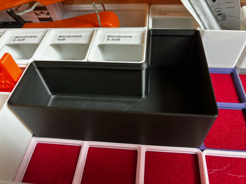 Gridfinity L-shaped boxes, 6 units high, no magnet - Free 3D Print ...