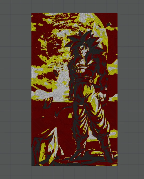 Hueforge Goku SSJ4 by HotThrower71 MakerWorld: Download Free 3D Models