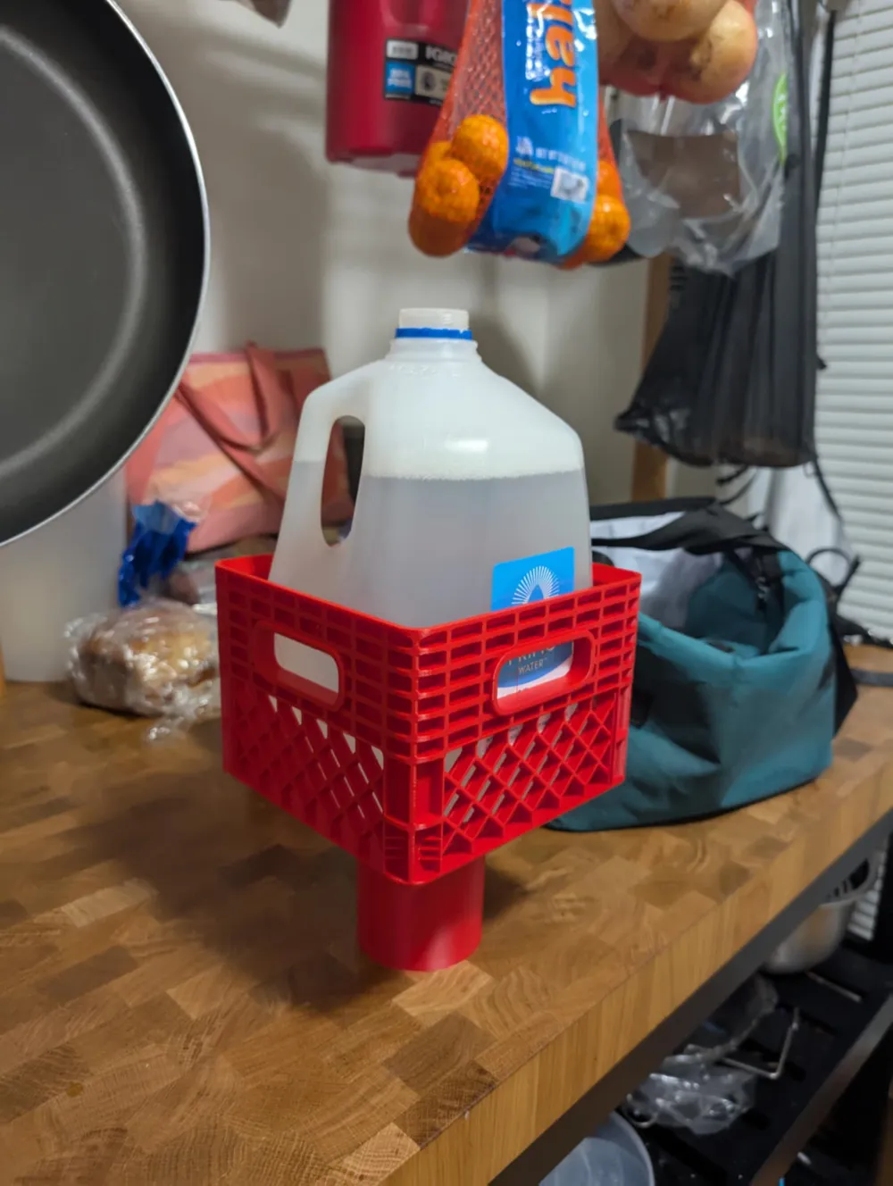 Milk Crate Gallon Jug Cup holder Adapter - Free 3D Print Model - MakerWorld