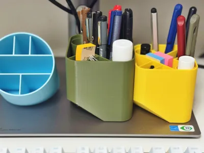 Desk Organizer - Slanted Cube by Meyui MakerWorld: Download Free 3D Models