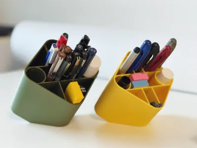 Desk Organizer - Slanted Cube by Meyui MakerWorld: Download Free 3D Models