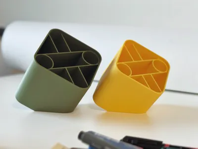 Desk Organizer - Slanted Cube by Meyui MakerWorld: Download Free 3D Models