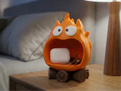Ghibli Calcifer Fire Accessory & Key Holder Tray - Free 3D Print Model ...