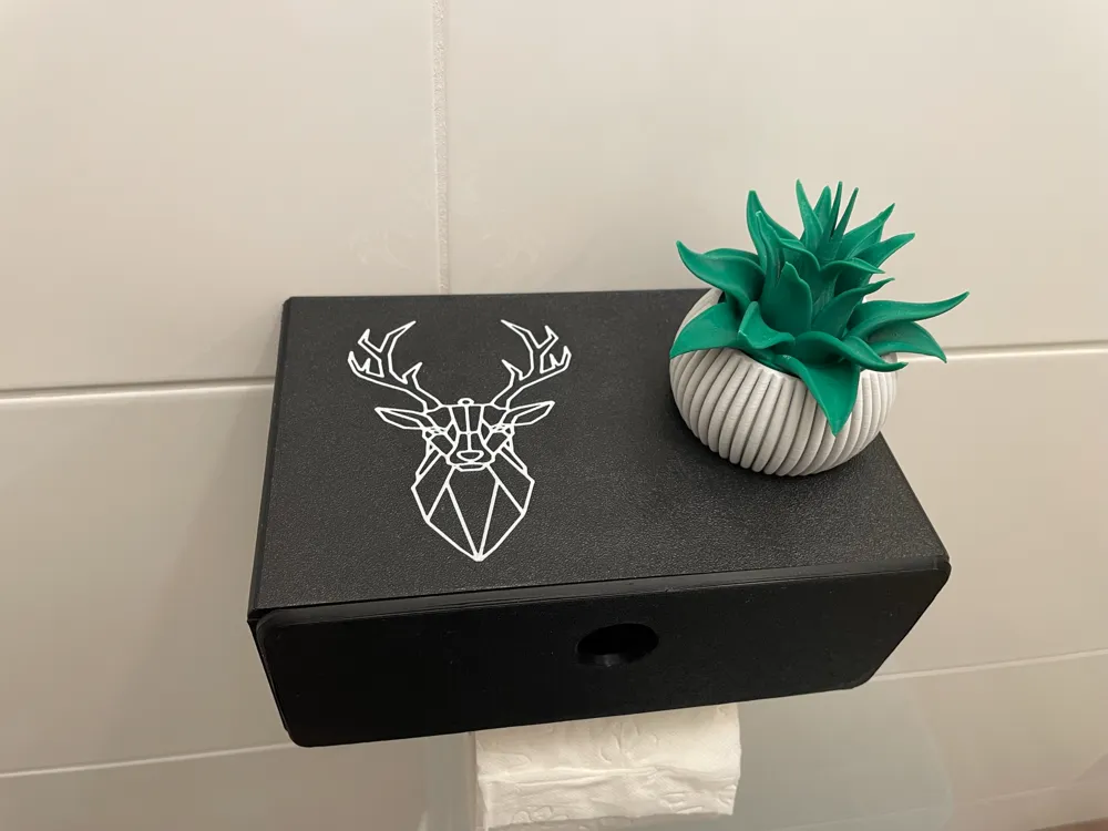 Modern Toilet Paper Holder with Deer Decor - Free 3D Print Model ...