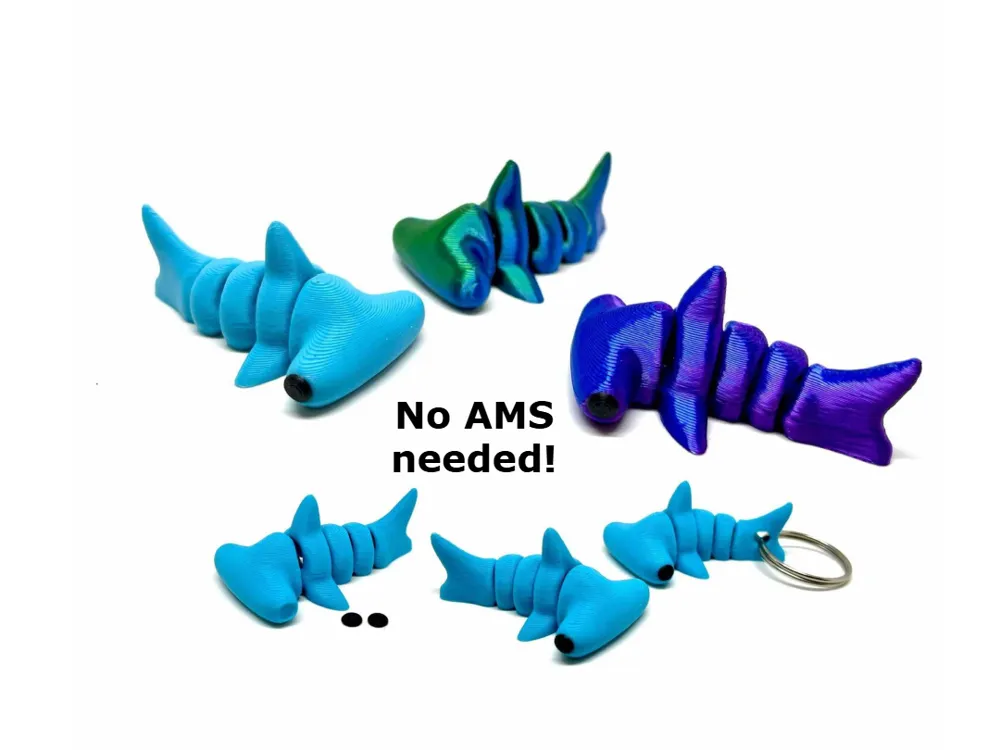 MINI Hammerhead Shark - No AMS & Keychain! by Insectium3D MakerWorld ...