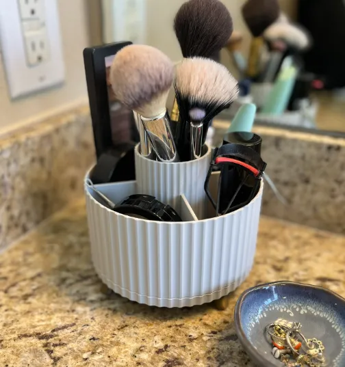 Desk or Bathroom Makeup Countertop Organizer - Free 3D Print Model ...