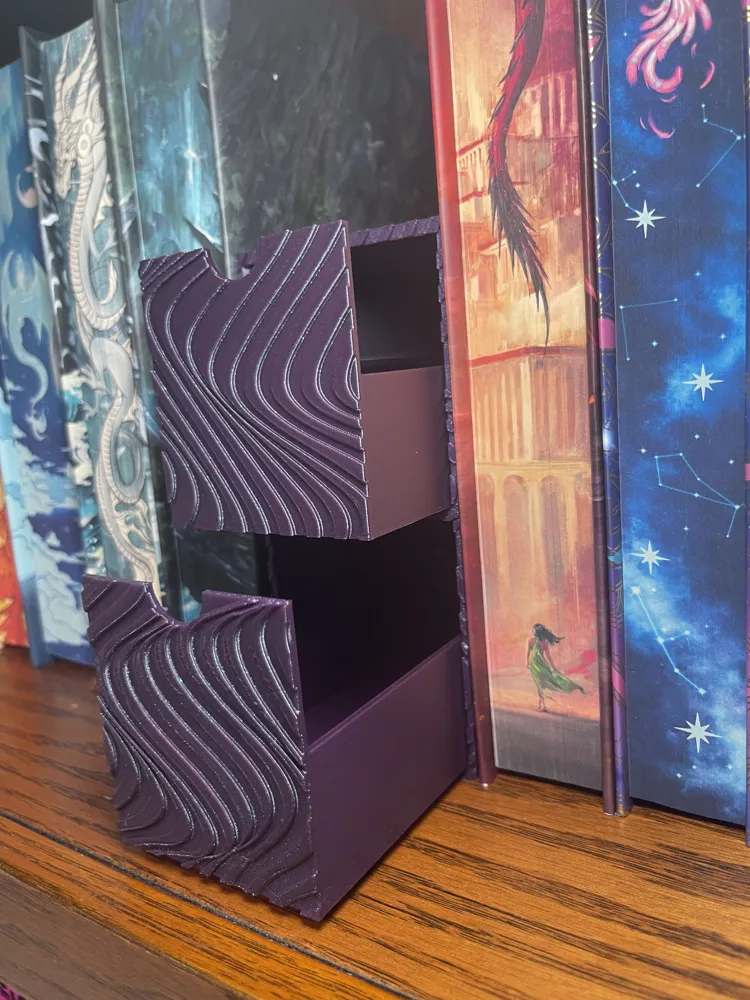Trippy Wave Bookshelf Organizer 2 Drawer Storage - Free 3D Print Model ...