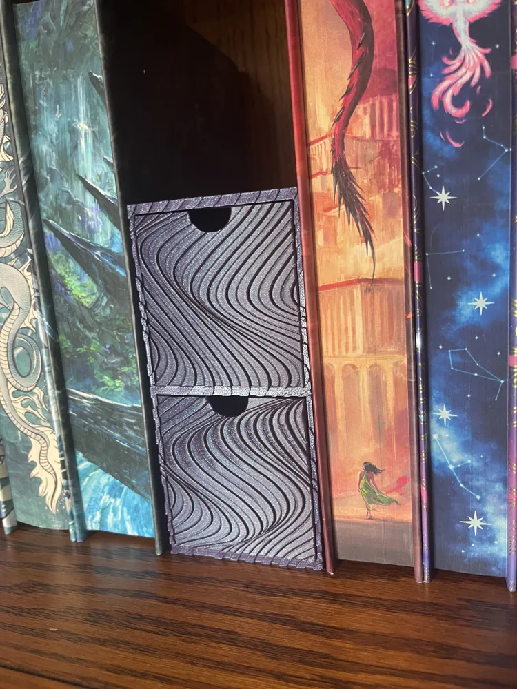 Trippy Wave Bookshelf Organizer 2 Drawer Storage - Free 3D Print Model ...
