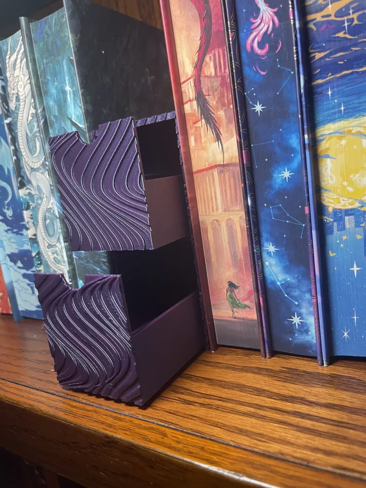 Trippy Wave Bookshelf Organizer 2 Drawer Storage - Free 3D Print Model ...