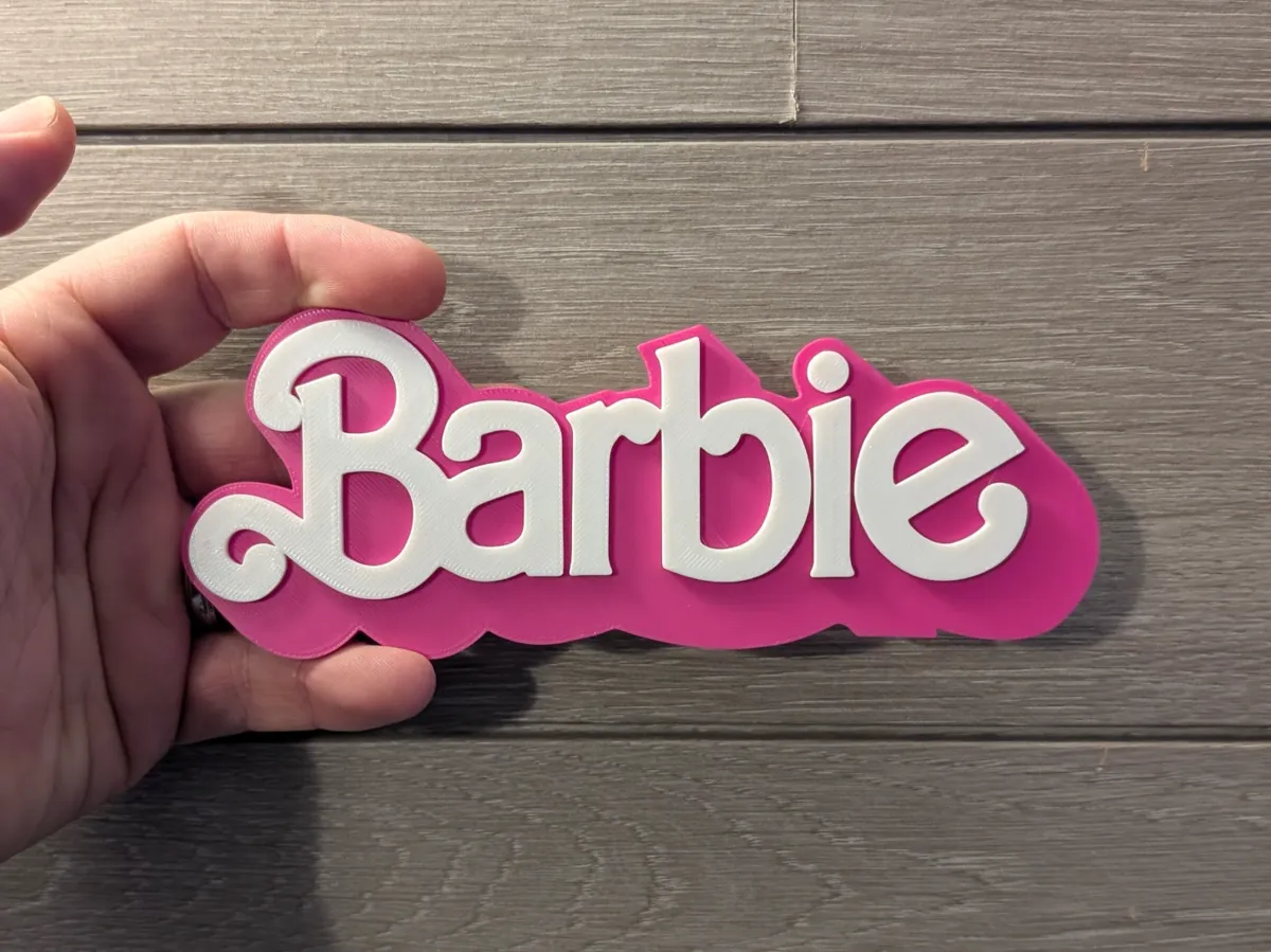 Barbie Movie logo hanging sign plaque - Free 3D Print Model - MakerWorld
