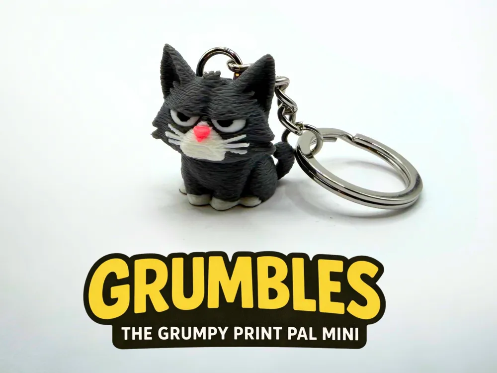 Grumbles, the Grumpy Desk Buddy, Mini, & Keychain - Free 3D Print Model ...