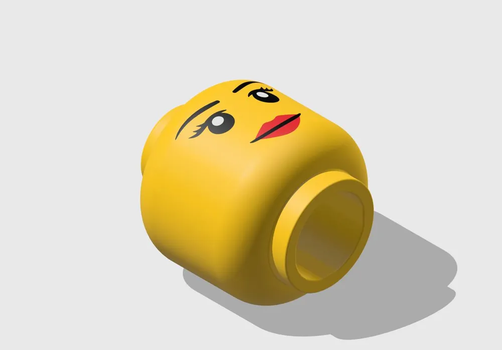 Mega Minifigure Head Girl Face - Free 3D Print Model - MakerWorld