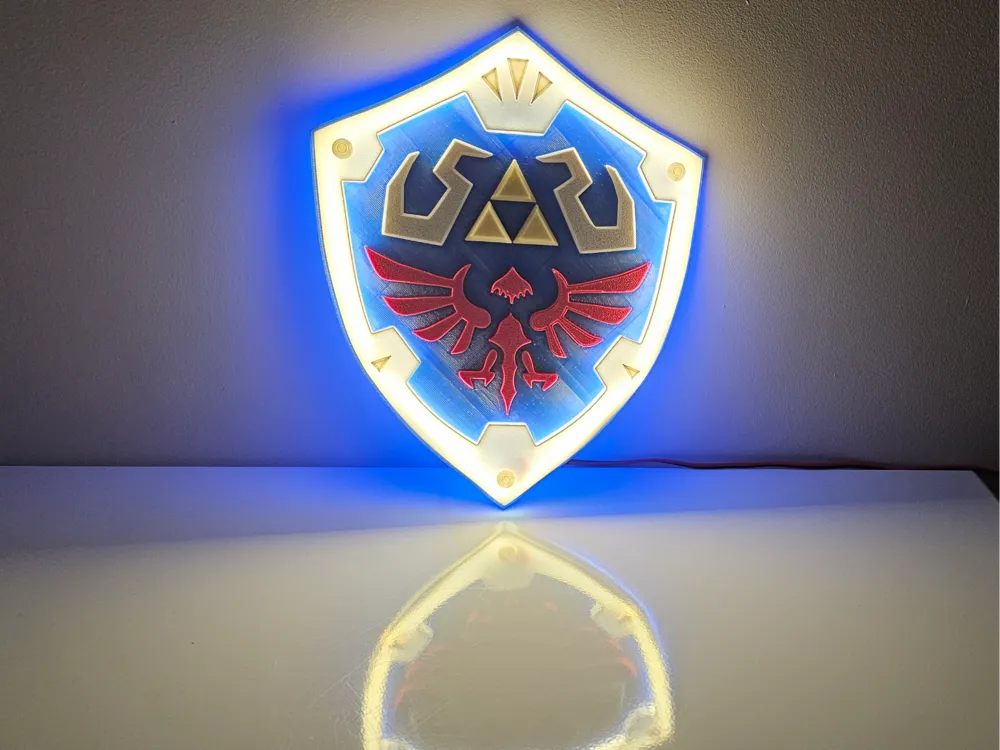 Zelda LED lamp Hylian Shield, no AMS big and small by dymek34 - MakerWorld