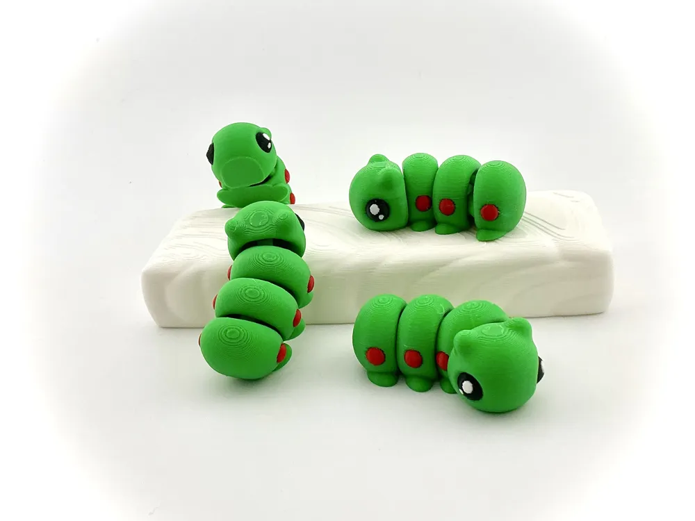 Flexi Caterpillar Articulated Fidget Toy - Free 3D Print Model - MakerWorld