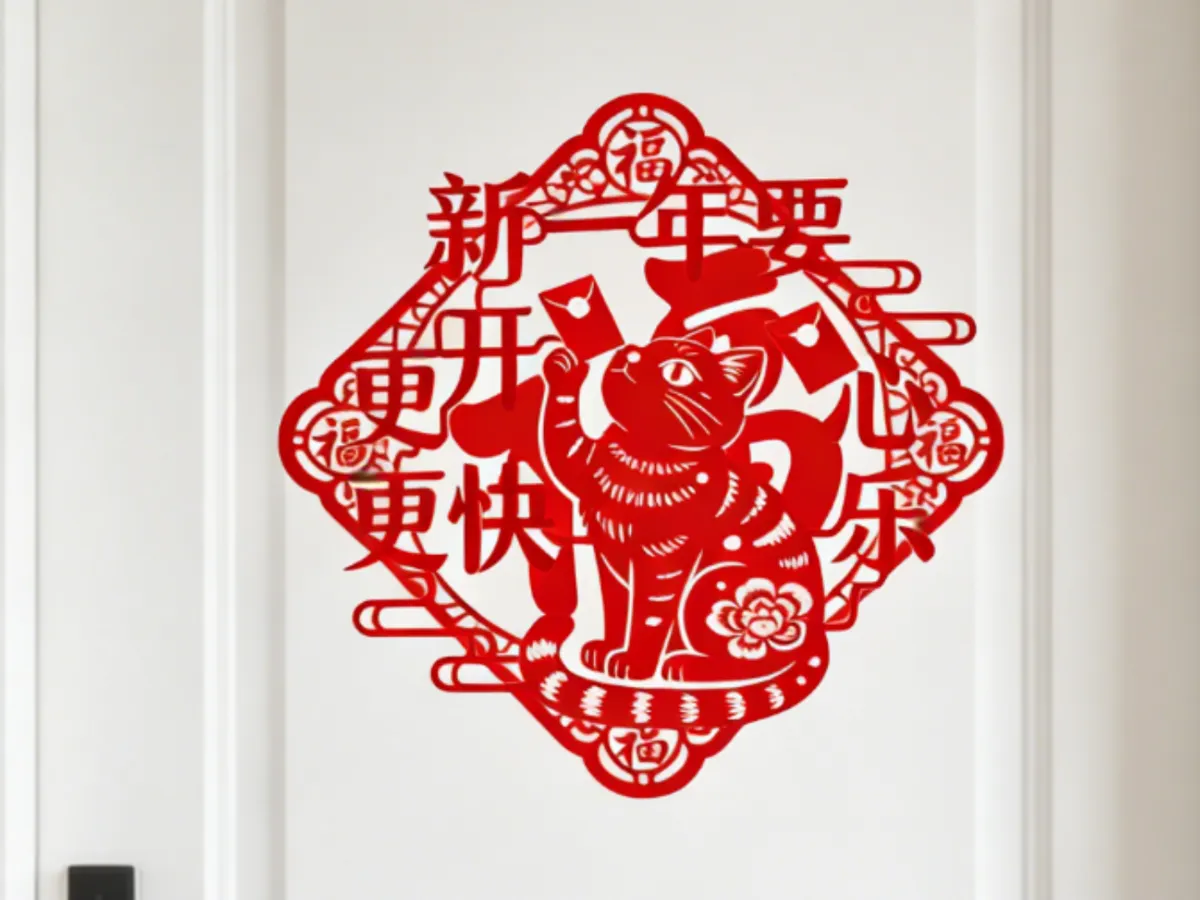 Happy New Year may you be happy and joyful (Fu character) - Free 3D ...