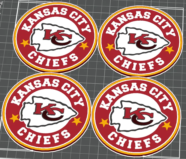 Kansas City Chiefs Coaster set by brokergary MakerWorld: Download Free ...