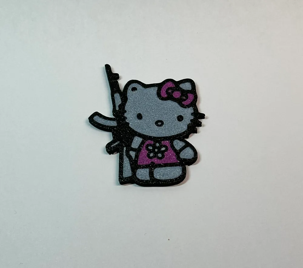 Hello Kitty with Ak-47 - Keychain by Immax - MakerWorld
