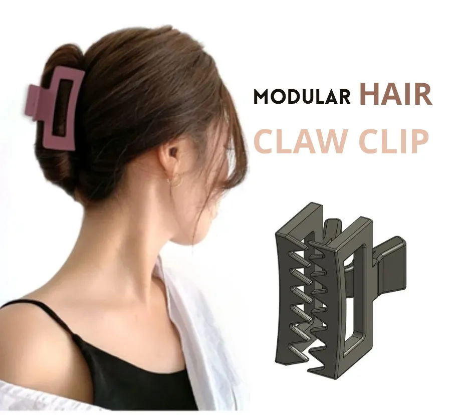 Modular hair claw clip - Free 3D Print Model - MakerWorld