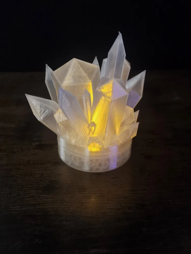 Tea Light Crystal Cluster Remixed by Delightful Dangly Bits MakerWorld ...