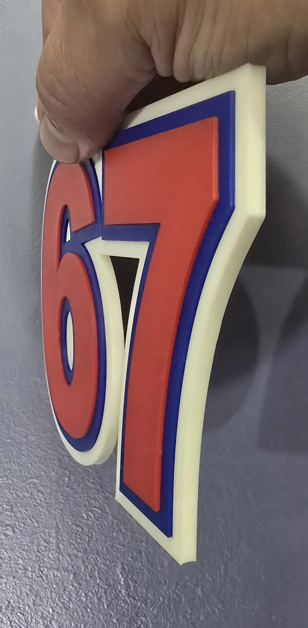 NUMBER 67 V2 3D Logo 180mm series - Free 3D Print Model - MakerWorld