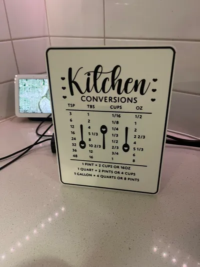 Kitchen Conversion Sign&fridge magnet sign by Tommy Gun - MakerWorld